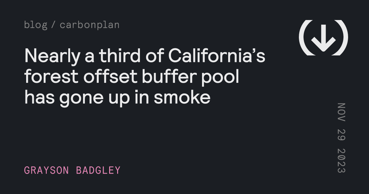 Nearly a third of California’s forest offset buffer pool has gone up in ...
