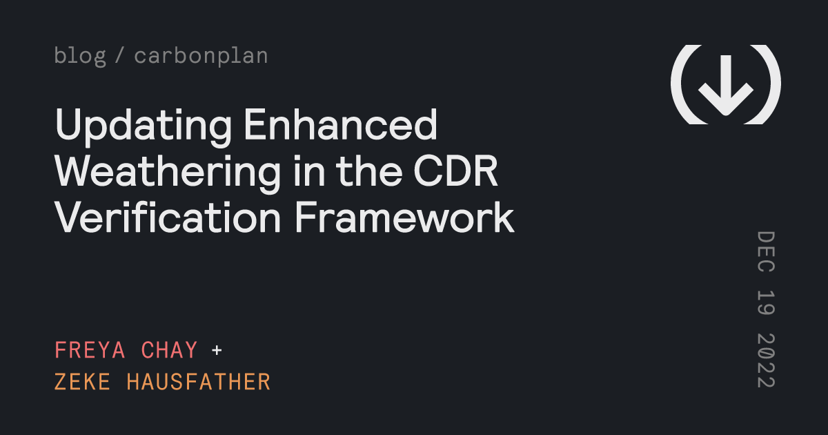 Updating Enhanced Weathering In The Cdr Verification Framework Carbonplan